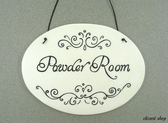 Powder Room Sign Door Sign Toilet Sign Hanging Bath Sign - Etsy Canada