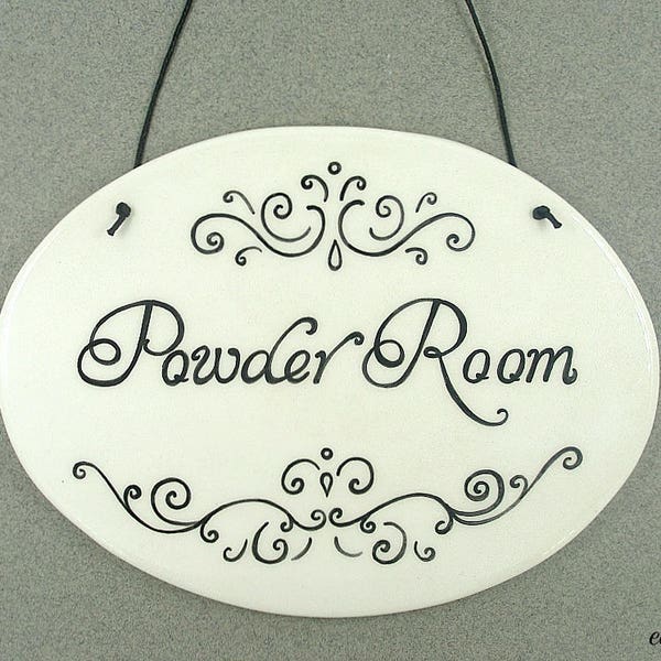 Powder Room Sign - Etsy