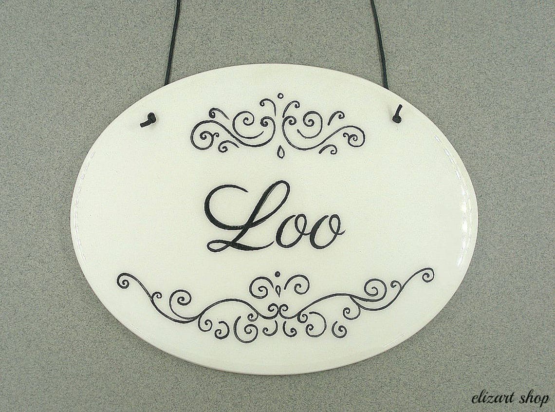 Loo Sign Toilet Sign Bathroom Sign Hanging Bath Sign | Etsy