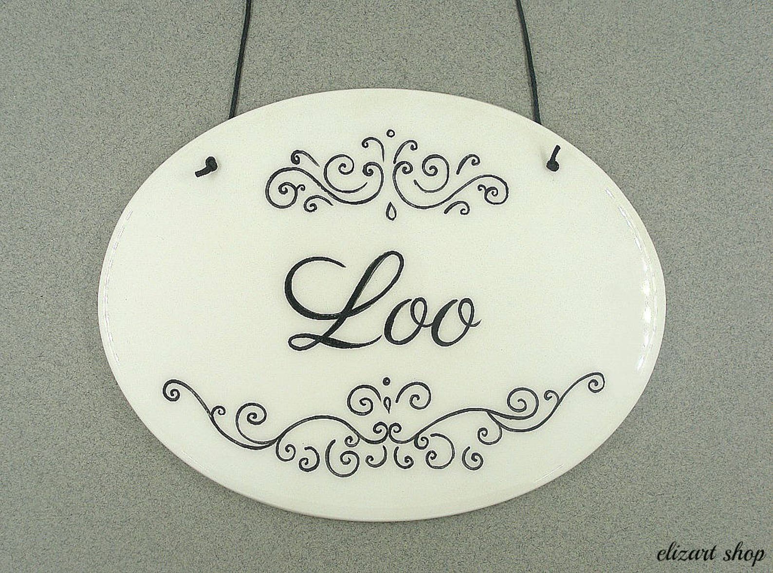 Loo Sign Toilet Sign Bathroom Sign Hanging Bath Sign | Etsy