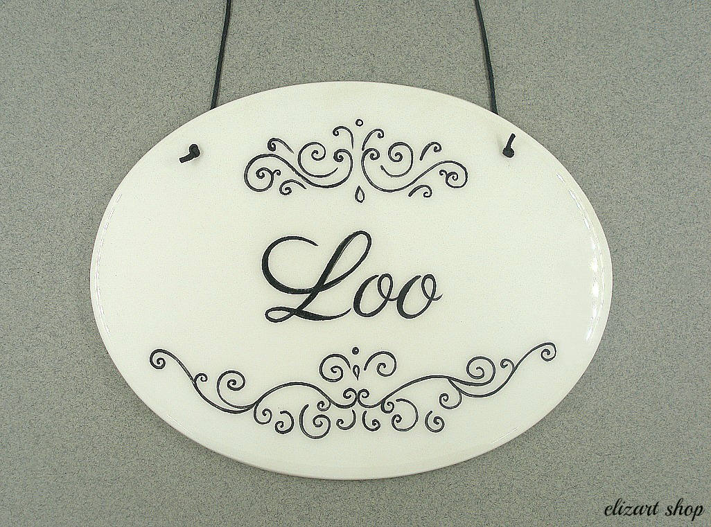 Loo Sign Toilet Sign Bathroom Sign Hanging Bath Sign | Etsy