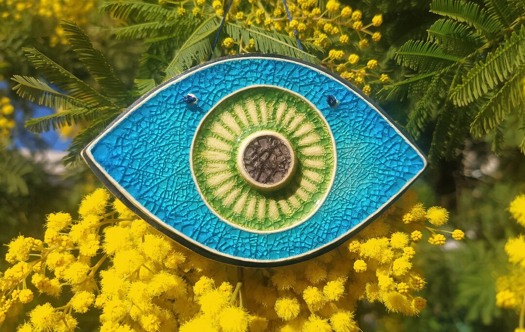 Ceramic Evil Eye, Protection Amulet, Wall Hanging Eye, Evil Eye ...