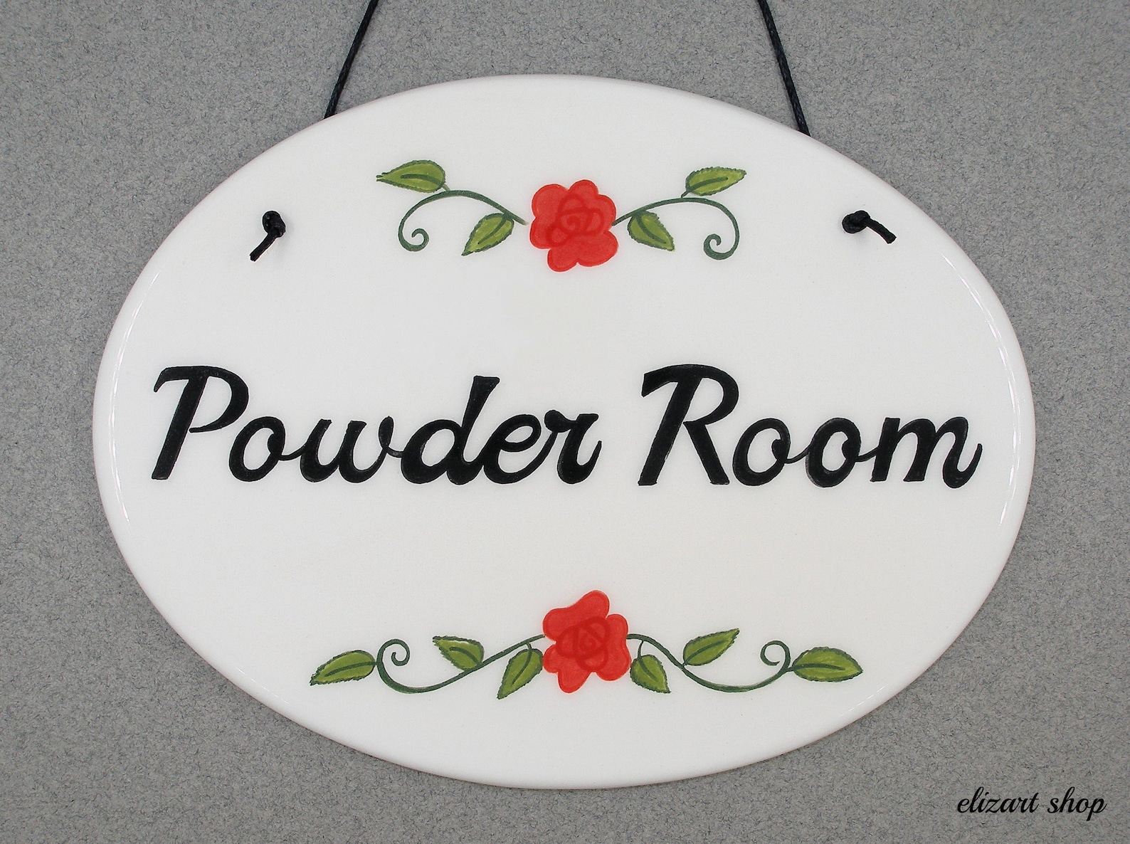 Powder Room Sign, Hand Painted Sign, Toilet Sign, Hanging Bath Sign ...
