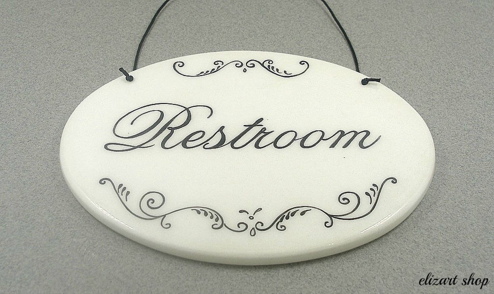Restroom Sign Bathroom Sign Toilet Sign Bath Sign Restroom | Etsy