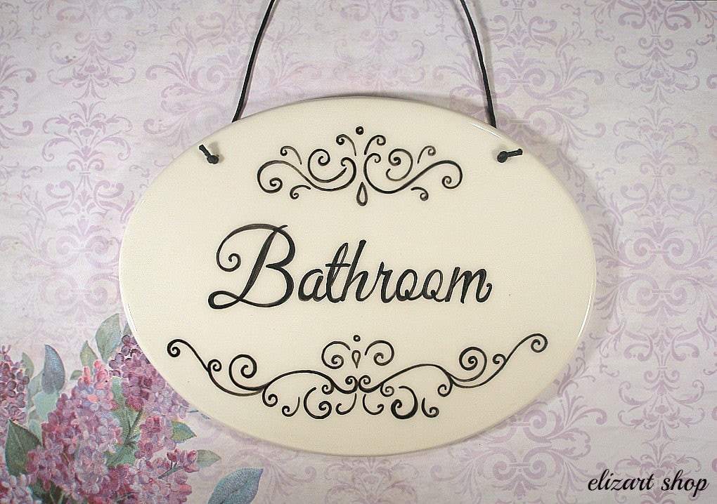 Bathroom Sign Toilet Sign Bath Sign Hanging Bath Sign WC - Etsy