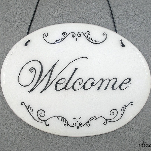 Ceramic Welcome Sign - Etsy UK
