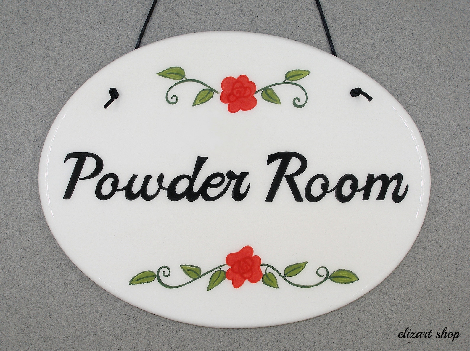 Powder Room Sign Hand Painted Sign Toilet Sign Hanging Bath - Etsy