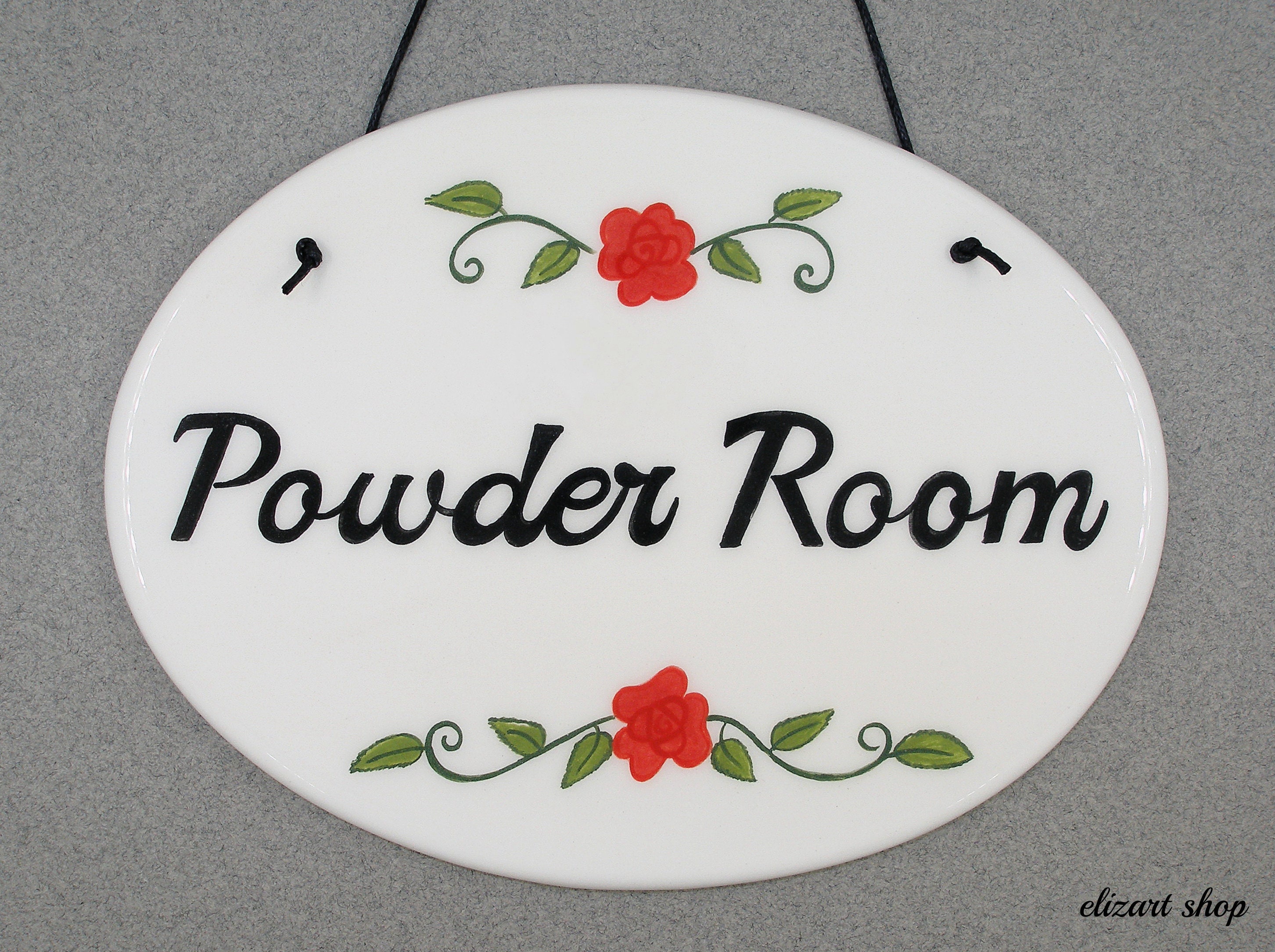 Powder Room Sign Hand Painted Sign Toilet Sign Hanging Bath - Etsy