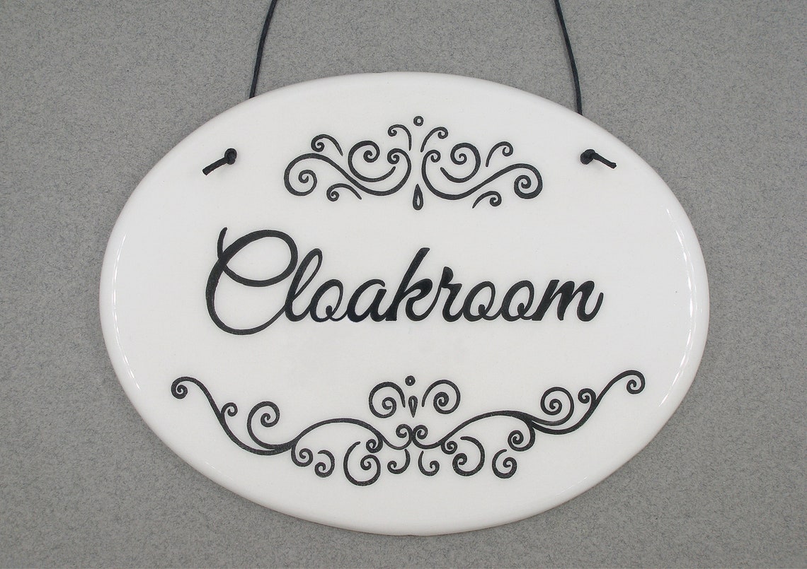 Cloakroom Sign, Dressing Room Sign, Closet Sign, Wardrobe Sign, Ceramic ...