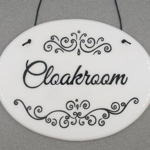 Cloakroom Sign, Dressing Room Sign, Closet Sign, Wardrobe Sign, Ceramic ...