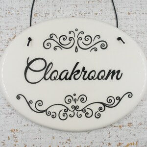 Cloakroom Sign, Dressing Room Sign, Closet Sign, Wardrobe Sign, Ceramic ...