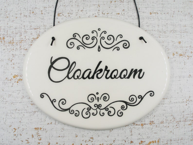 Cloakroom Sign, Dressing Room Sign, Closet Sign, Wardrobe Sign, Ceramic ...