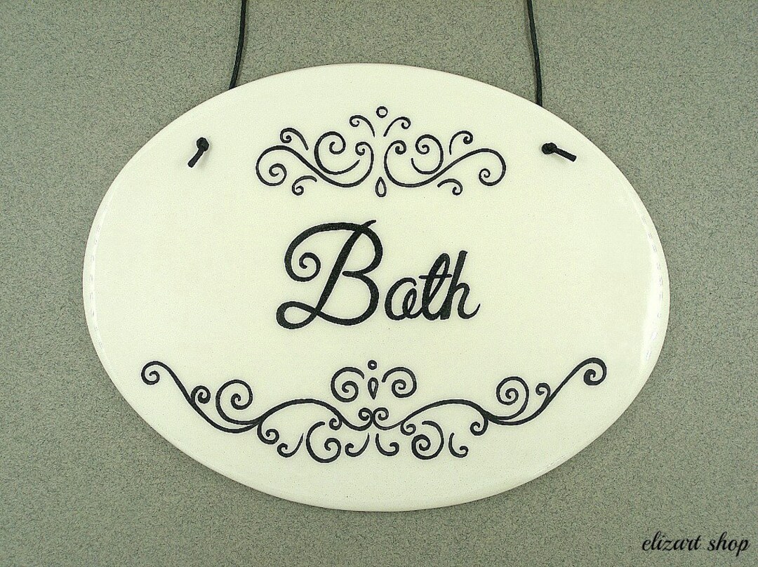 Bath Sign, Bathroom Sign, Toilet Sign, WC Sign, Restroom Sign, Powder ...