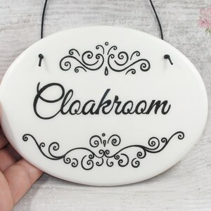 Cloakroom Sign, Dressing Room Sign, Closet Sign, Wardrobe Sign, Ceramic ...