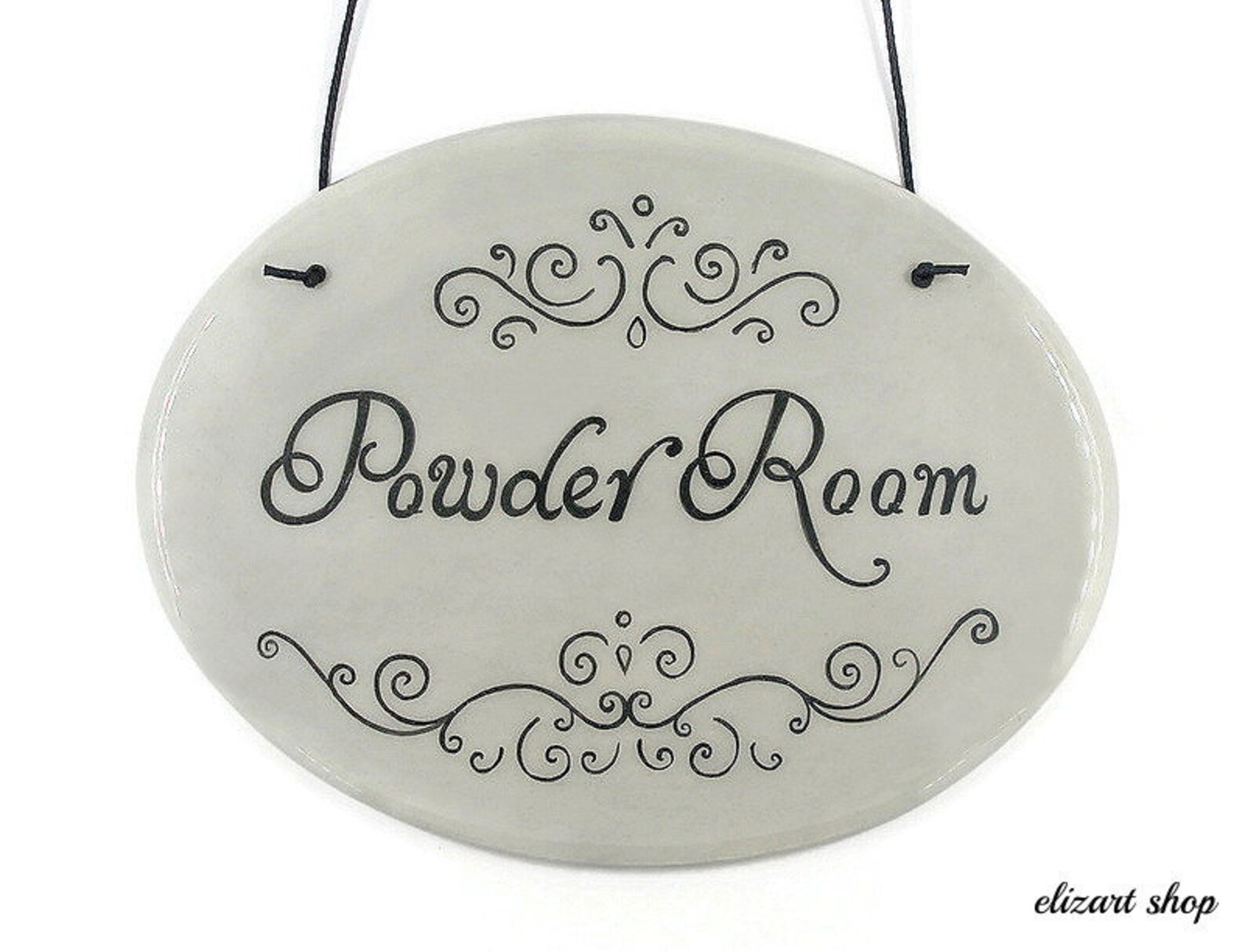 Powder Room Sign Door Sign Toilet Sign Hanging Bath Sign - Etsy
