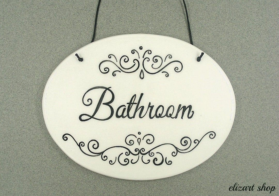 Bathroom Sign, Toilet Sign, Bath Sign, Hanging Bath Sign, WC Sign ...