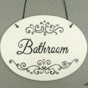 Bathroom Sign, Toilet Sign, Bath Sign, Hanging Bath Sign, WC Sign ...