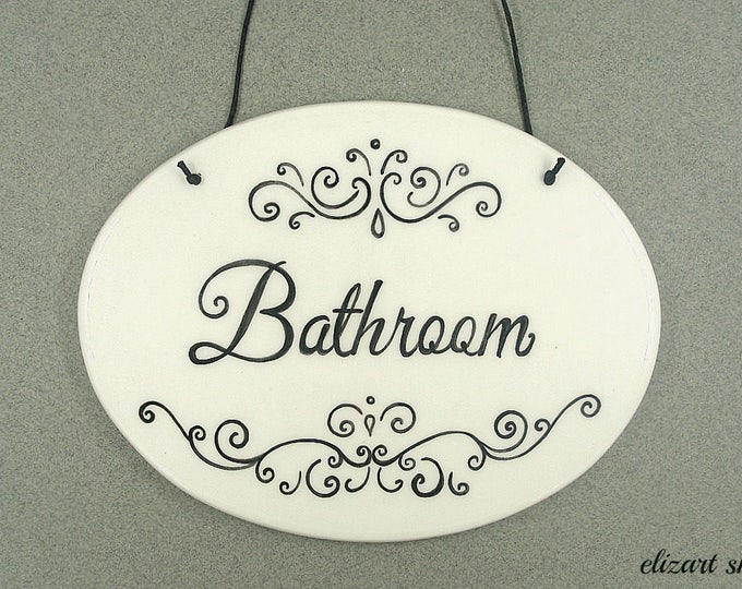 Bathroom Sign Toilet Sign Bath Sign Hanging Bath Sign WC - Etsy