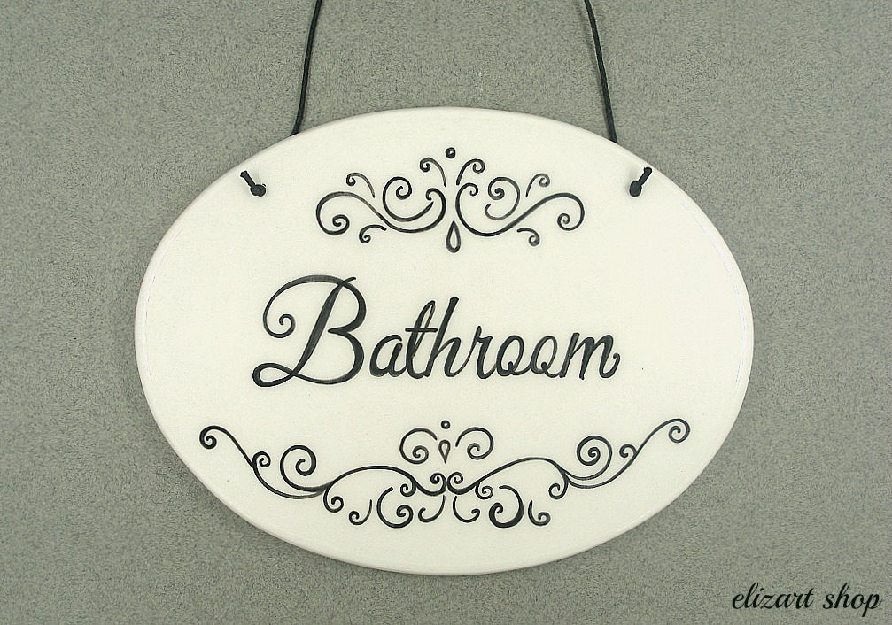 Bathroom Sign Toilet Sign Bath Sign Hanging Bath Sign WC - Etsy