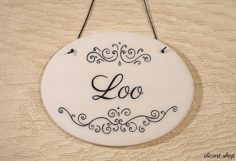 Loo Sign, Toilet Sign, Bathroom Sign, Hanging Bath Sign, Restroom Sign ...
