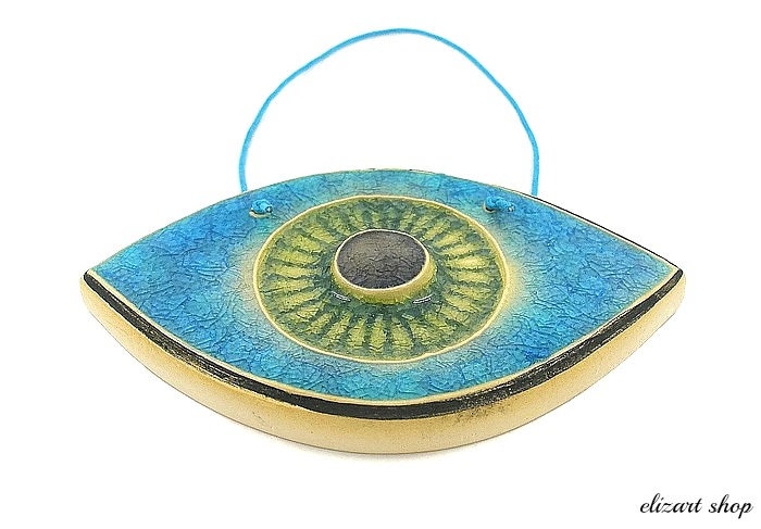 Ceramic Evil Eye Protection Amulet Wall Hanging Eye Evil | Etsy