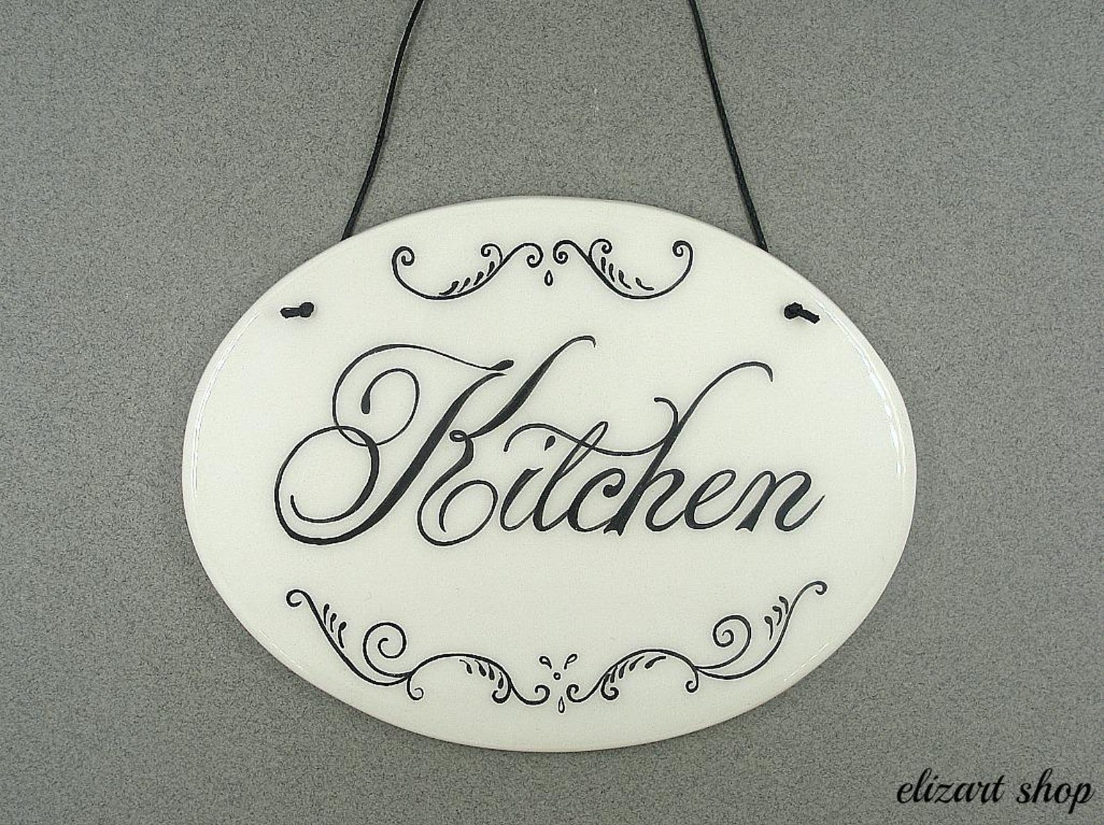 Kitchen Sign Ceramic Handmade, Kitchen Door Sign, Kitchen Tile Sign ...