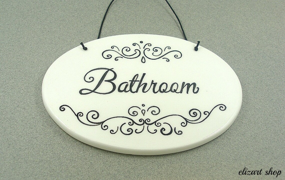 Bathroom Sign Toilet Sign Bath Sign Hanging Bath Sign WC - Etsy