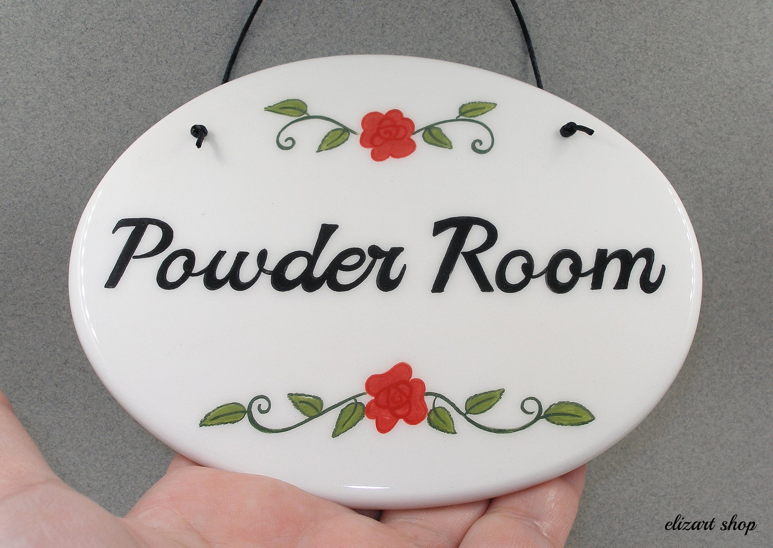 Powder Room Sign Hand Painted Sign Toilet Sign Hanging Bath - Etsy