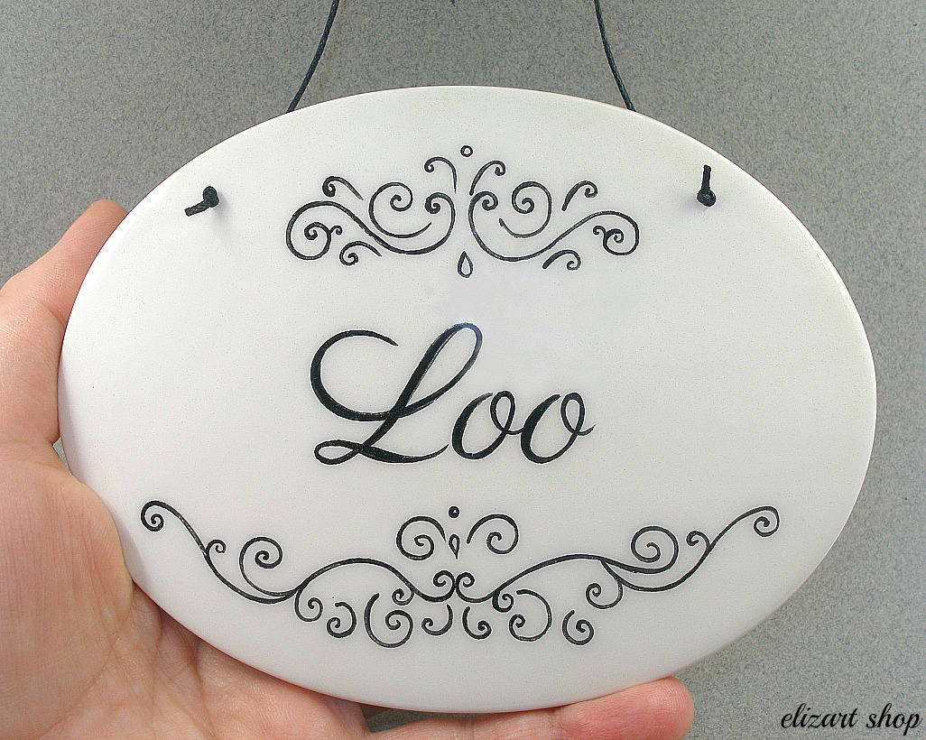 Loo Sign Toilet Sign Bathroom Sign Hanging Bath Sign | Etsy