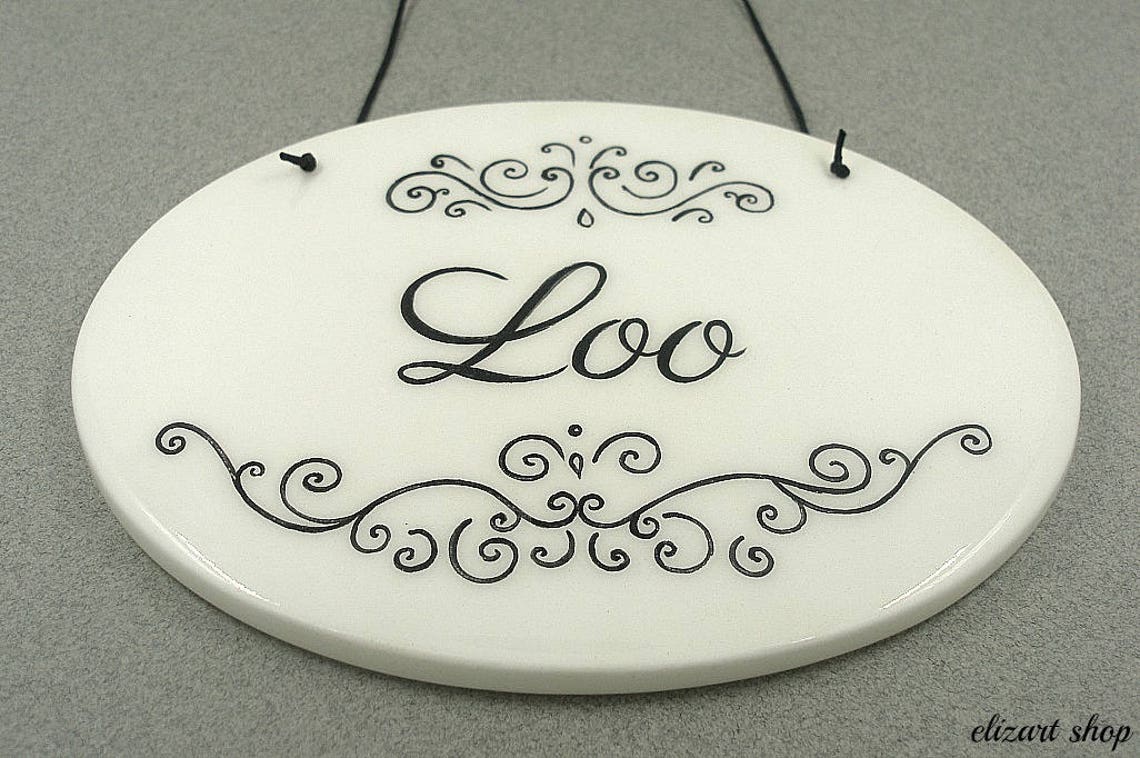 Loo Sign Toilet Sign Bathroom Sign Hanging Bath Sign | Etsy