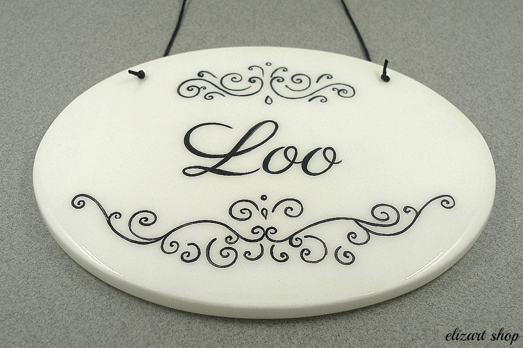 Loo Sign Toilet Sign Bathroom Sign Hanging Bath Sign | Etsy