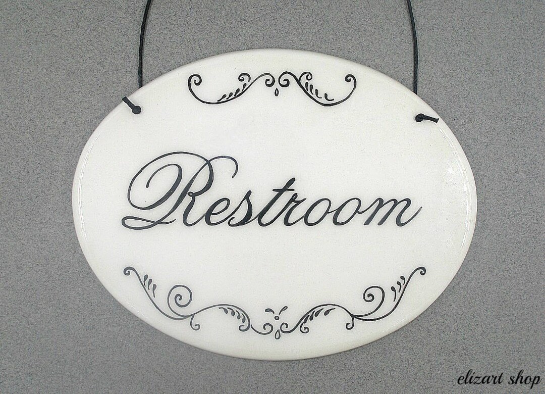 Restroom Sign, Bathroom Sign, Toilet Sign, Bath Sign, Restroom Door ...