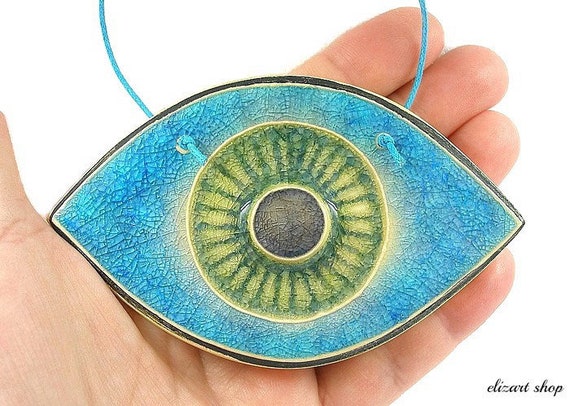 Ceramic Evil Eye Protection Amulet Wall Hanging Eye Evil | Etsy