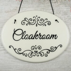 Cloakroom Sign, Dressing Room Sign, Closet Sign, Wardrobe Sign, Ceramic ...