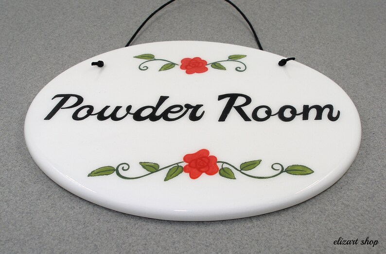 Powder Room Sign Hand Painted Sign Toilet Sign Hanging Bath - Etsy