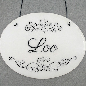 Loo Sign, Toilet Sign, Bathroom Sign, Hanging Bath Sign, Restroom Sign ...