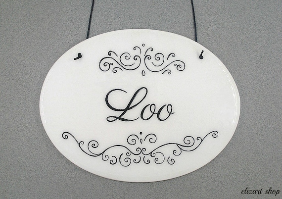 Loo Sign Toilet Sign Bathroom Sign Hanging Bath Sign | Etsy