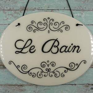 Le Bain Sign, French Bathroom Sign, Salle De Bain, La Toilette Sign ...