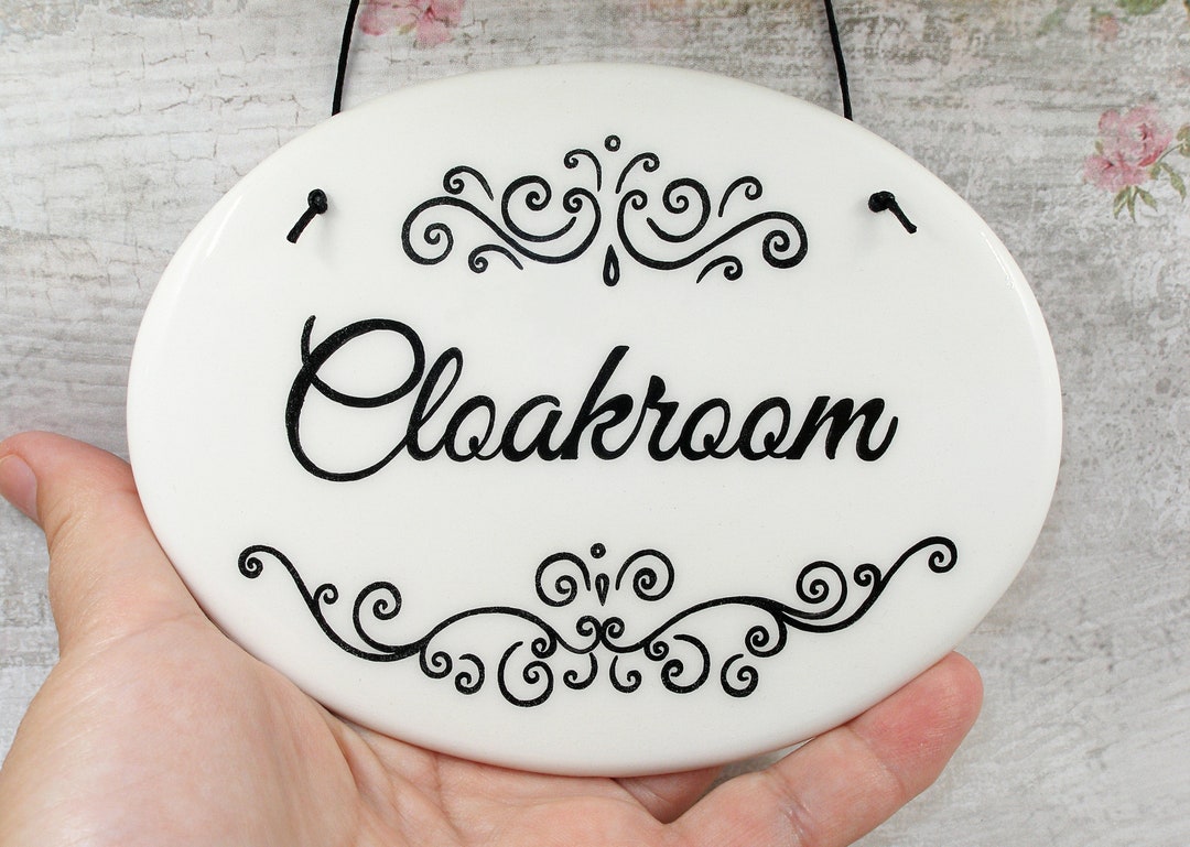 Cloakroom Sign, Dressing Room Sign, Closet Sign, Wardrobe Sign, Ceramic ...