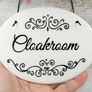 Cloakroom Sign, Dressing Room Sign, Closet Sign, Wardrobe Sign, Ceramic ...