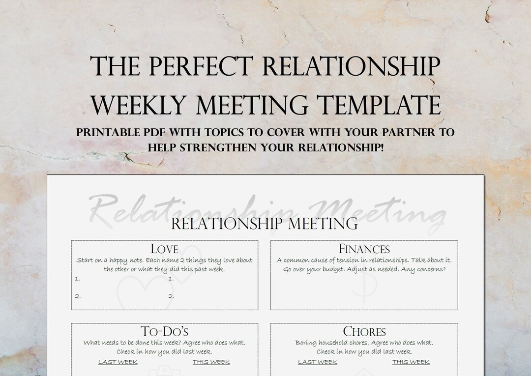 Relationship Meeting Template | Printable PDF - Etsy