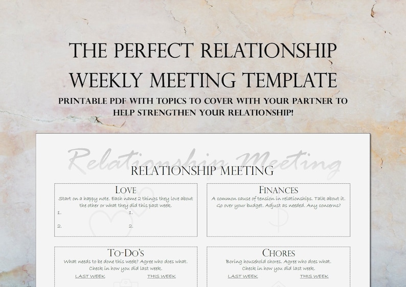 Relationship Meeting Template | Printable PDF - Etsy