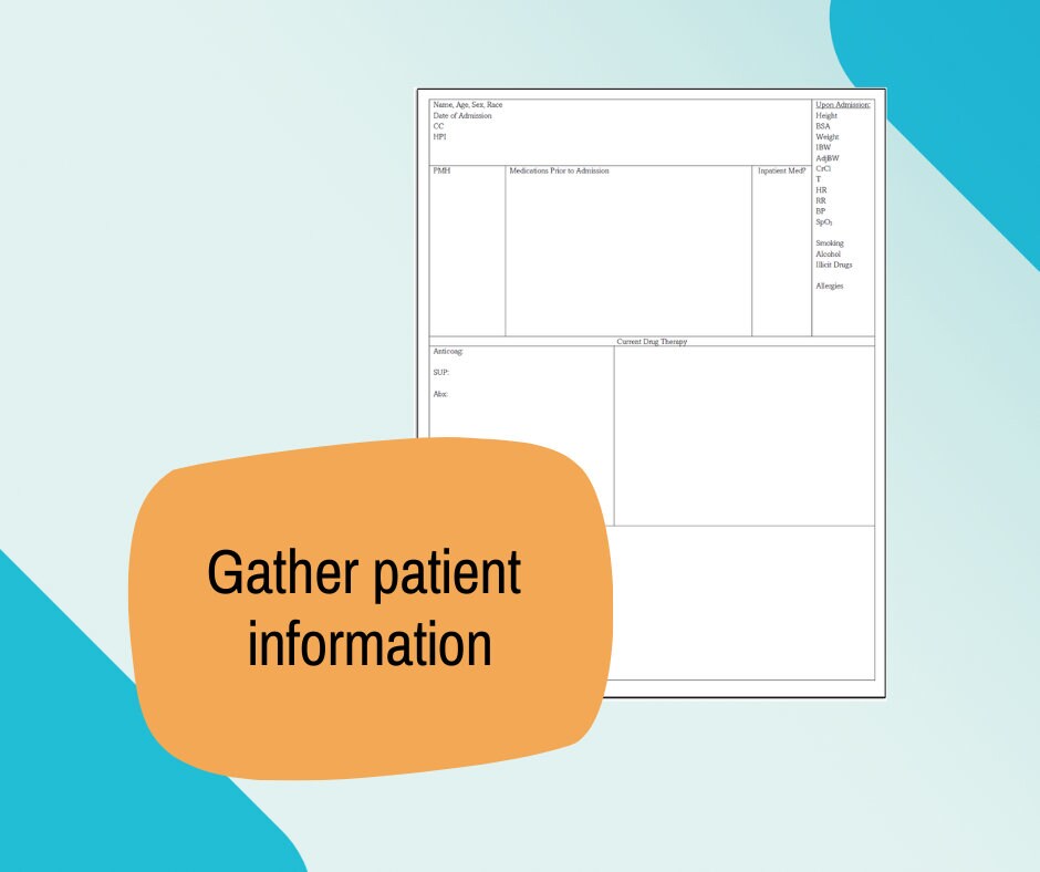 Pharmacy Inpatient Monitoring Form | Pharmacists/students - Etsy