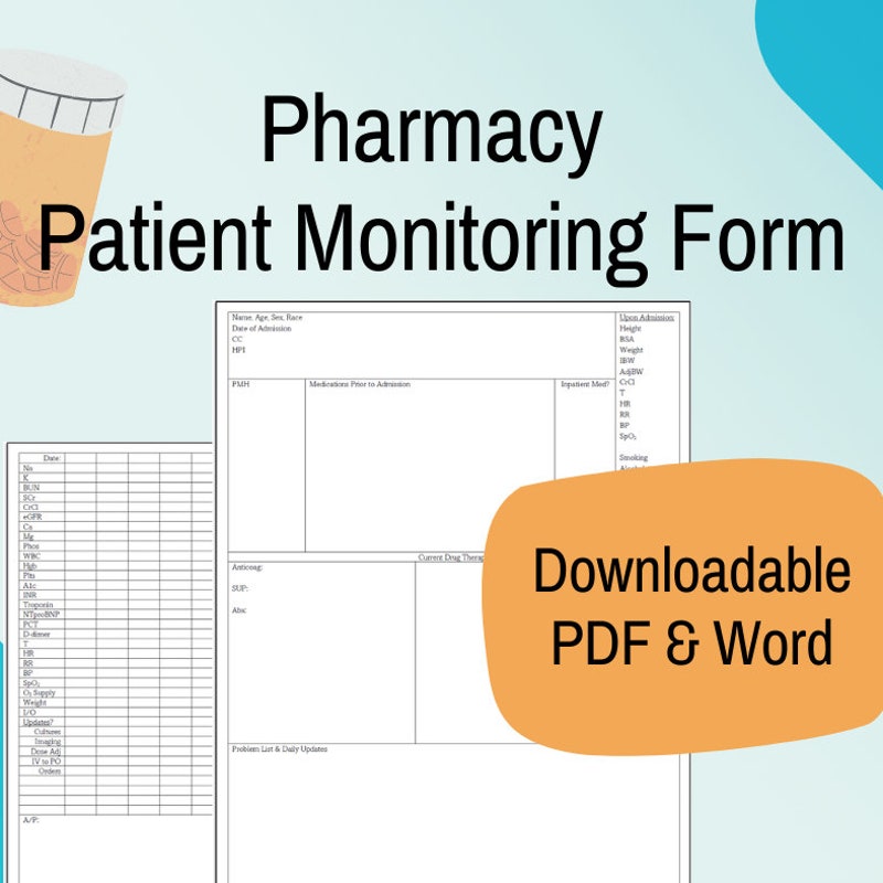Pharmacy Patient Sheet - Etsy