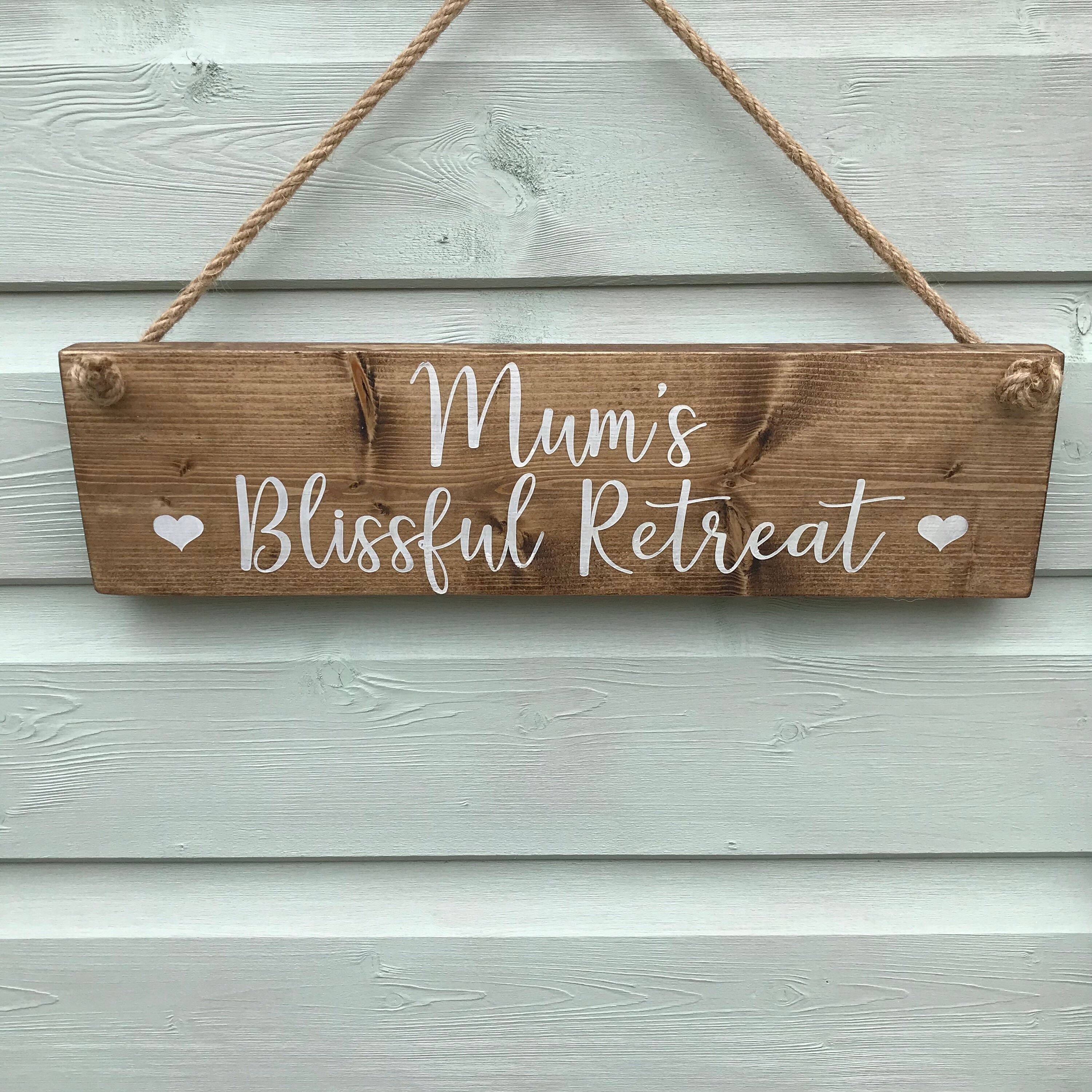 Blissful retreat sign personalised garden plaque door sign | Etsy