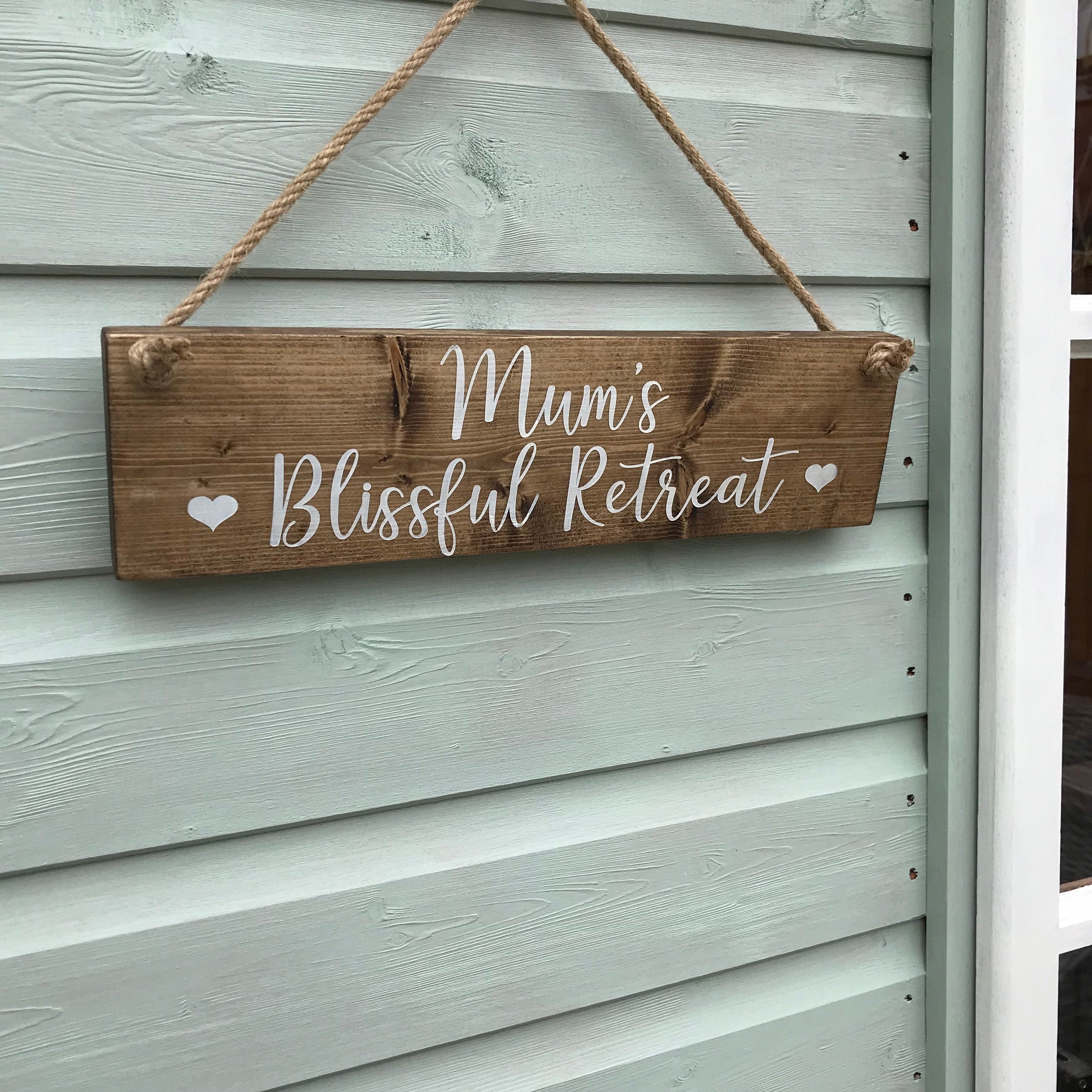 Blissful retreat sign personalised garden plaque door sign | Etsy
