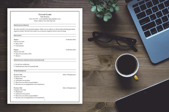 Curriculum Vitae CV Template for Researchers Scientists and | Etsy
