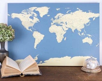 Europe Map on Canvas/push Pin Map on Canvas/100 Push Pins for - Etsy