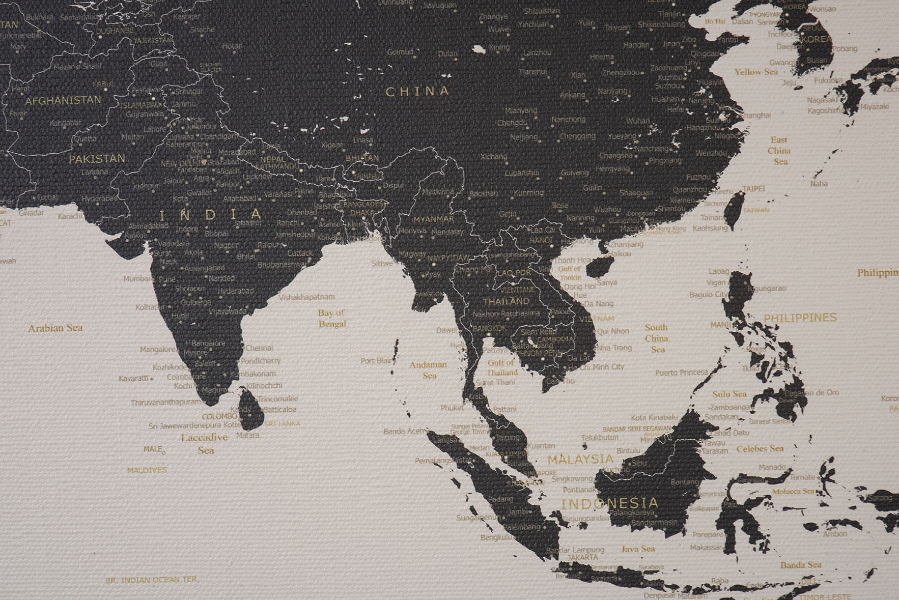 World Map on Canvas With Pins/pin Board for Visited Places-100 Push ...
