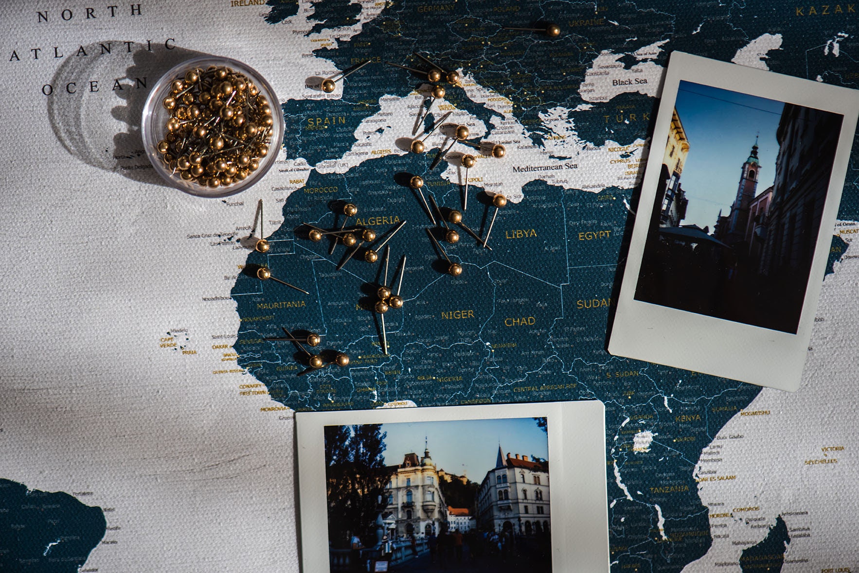 DIY High Detailed World Map Canvas Poster - Push Pin Travel Map ...